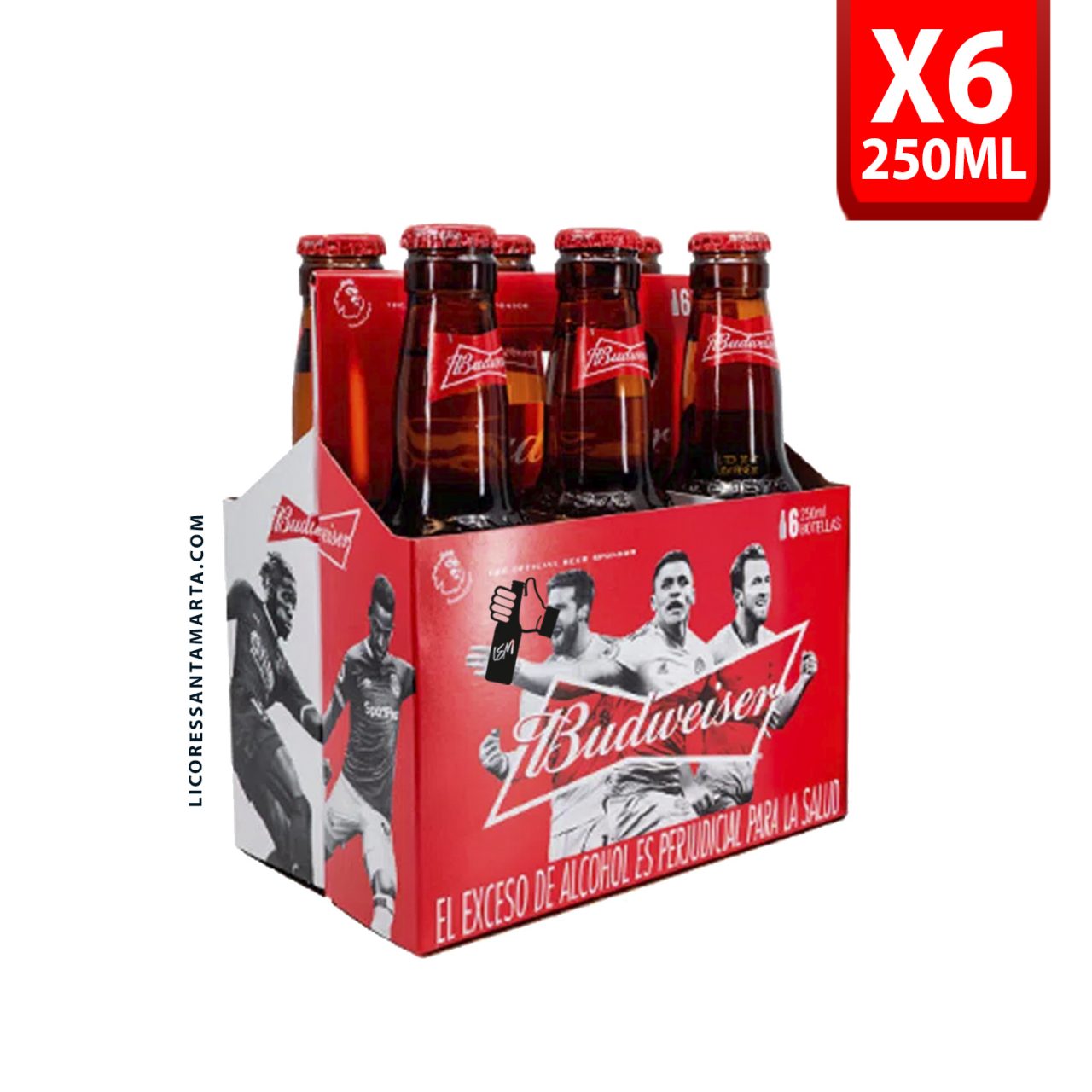 BUDWEISER BOTELLA 250ml SIX PACK – Licores Santa Marta