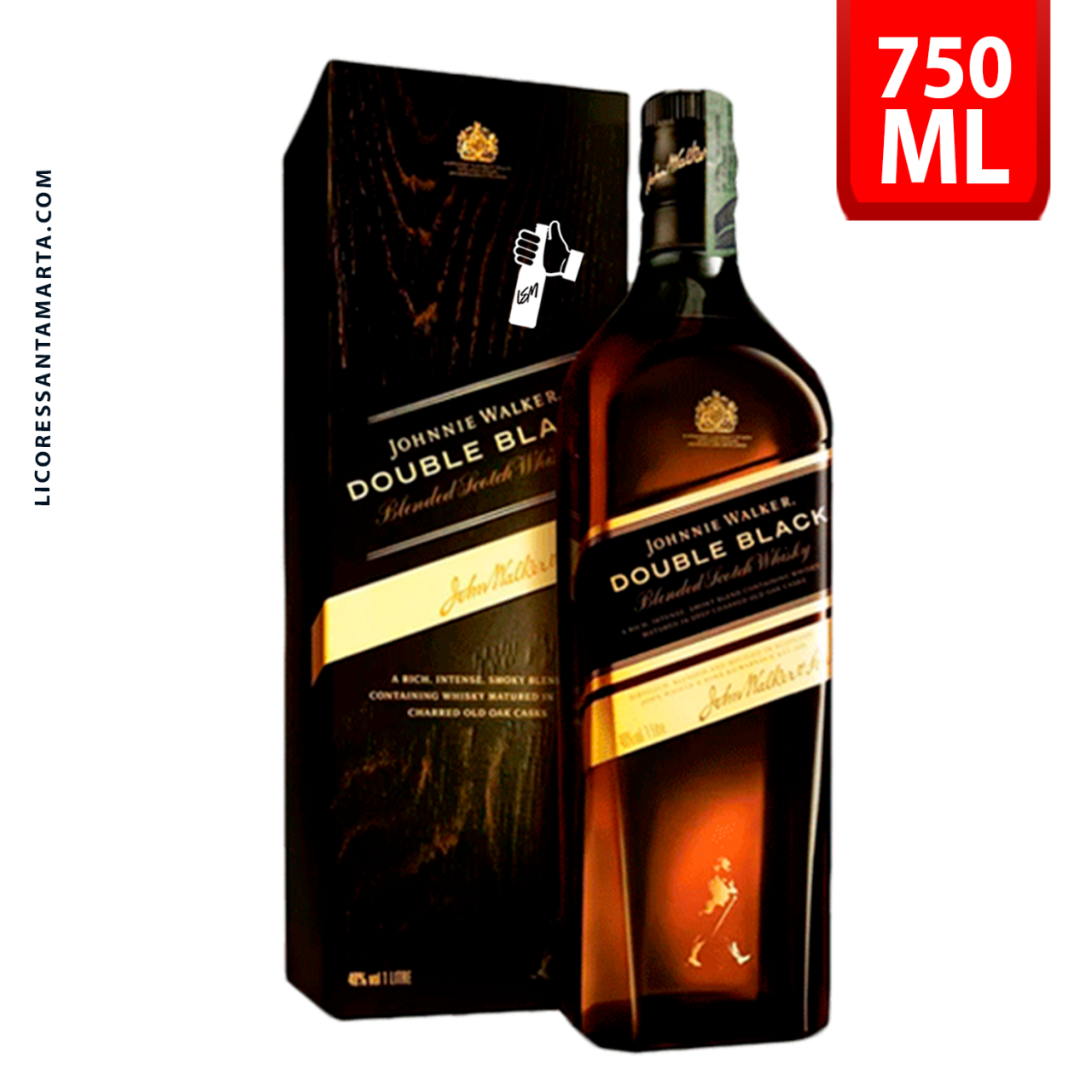JOHNNIE WALKER DOUBLE BLACK 750ml – Licores Santa Marta
