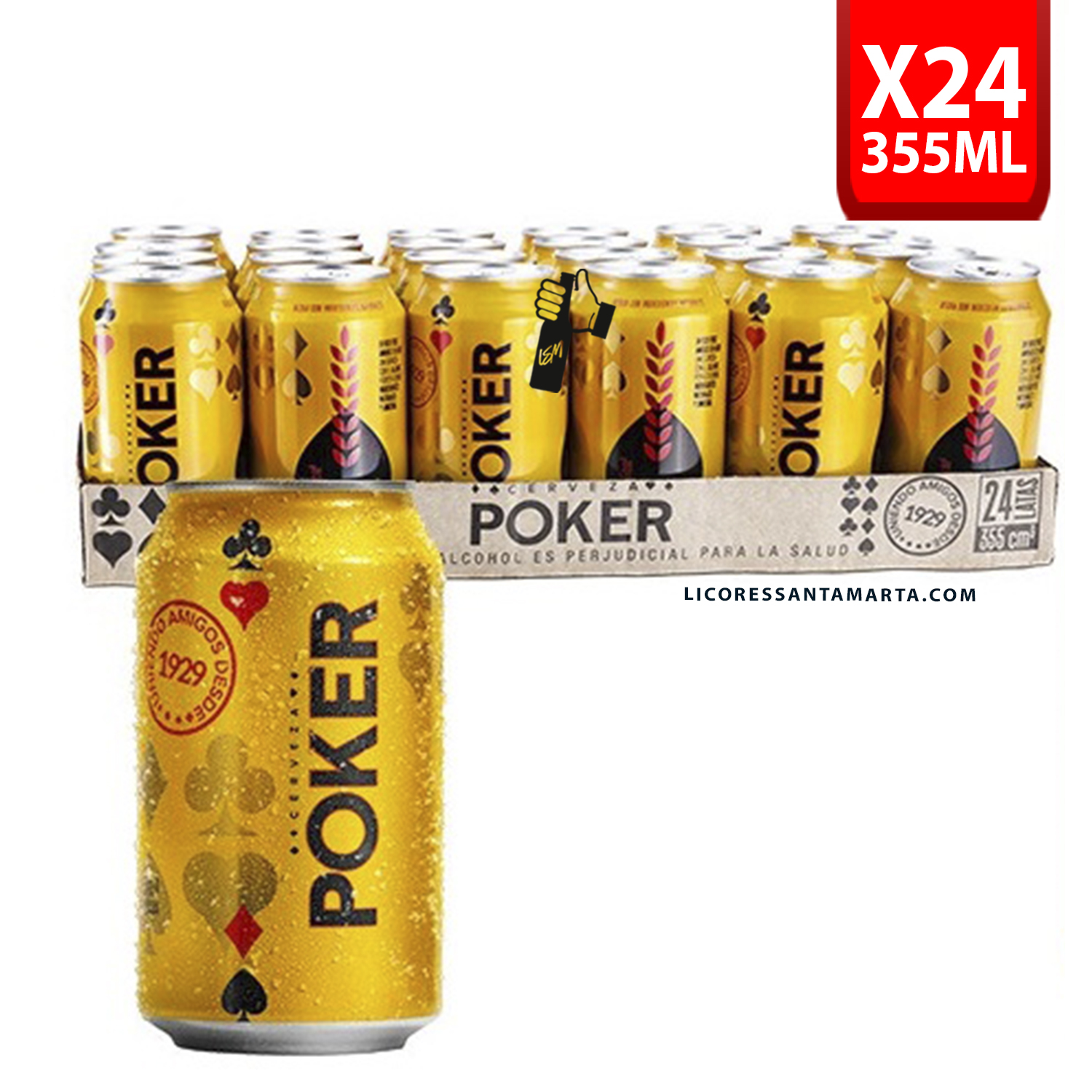 POKER LATA 330ml 24 Uds Licores Santa Marta POKER LATA 330ml 24 Uds Licores Santa Marta