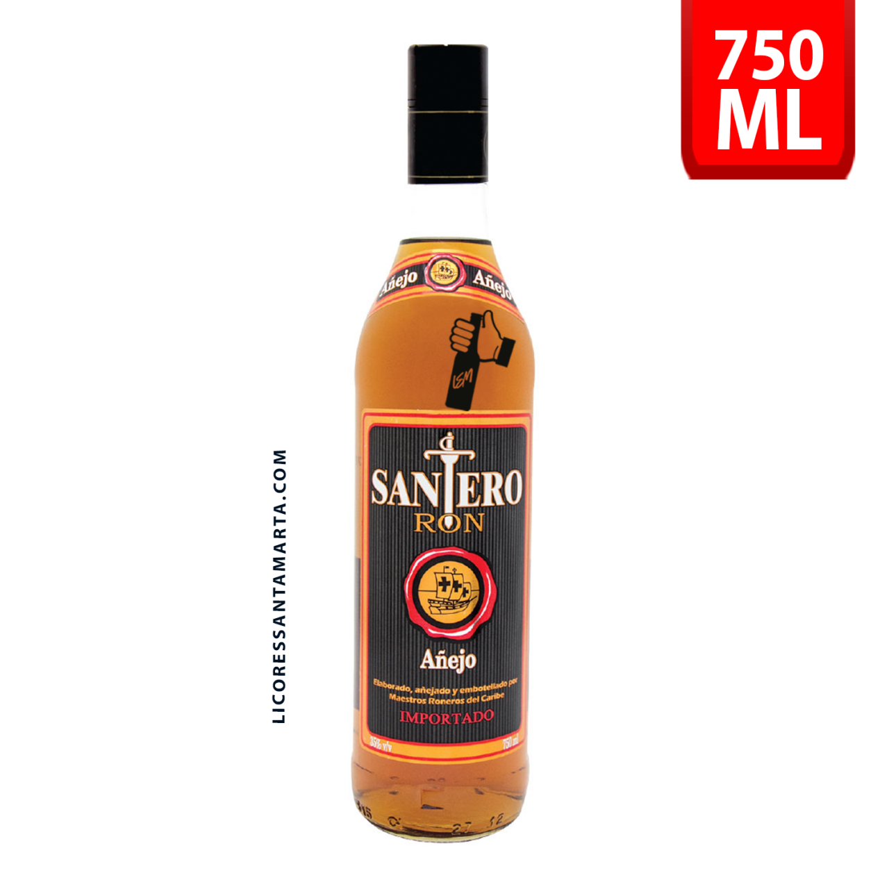 RON SANTERO AÑEJO 750ml – Licores Santa Marta