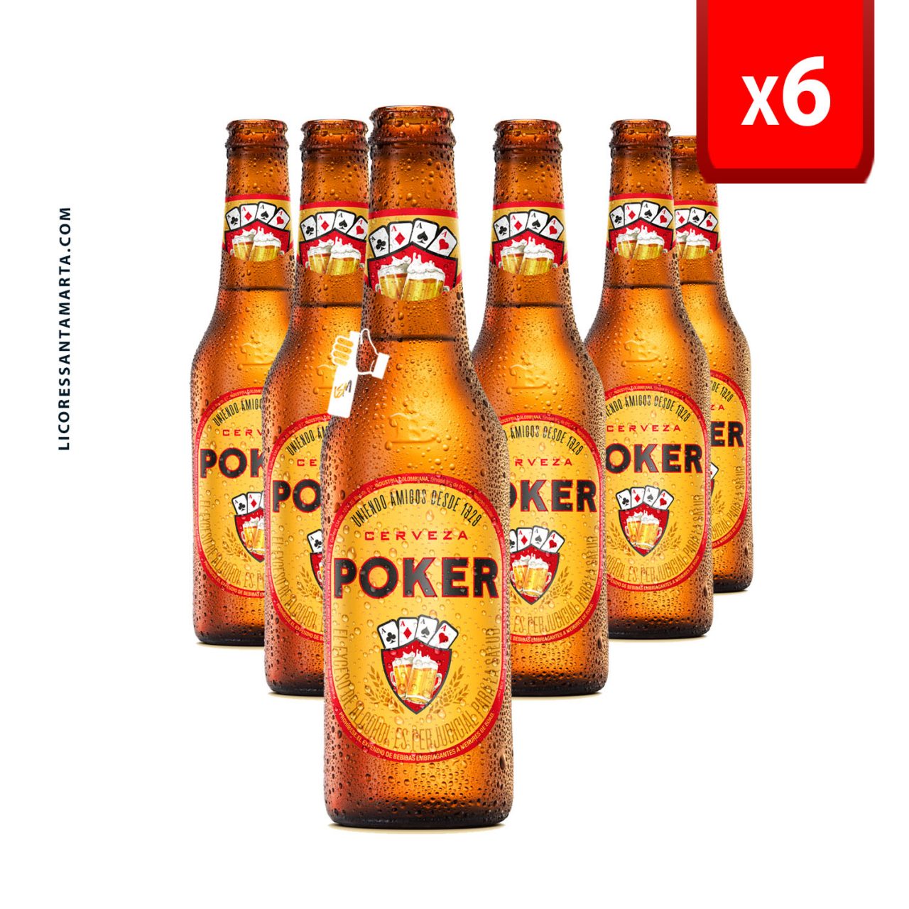 POKER BOTELLA SIXPACK – Licores Santa Marta